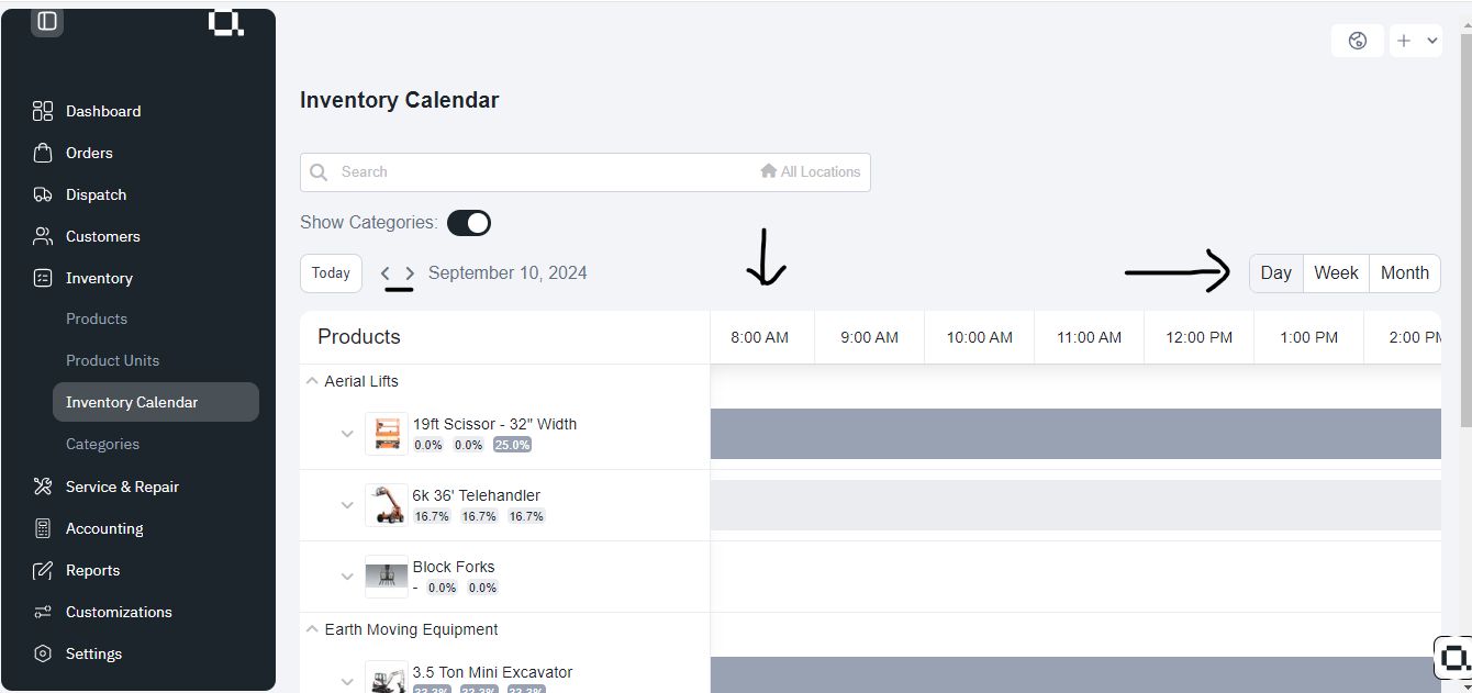How to Use the Inventory Calendar – Quipli