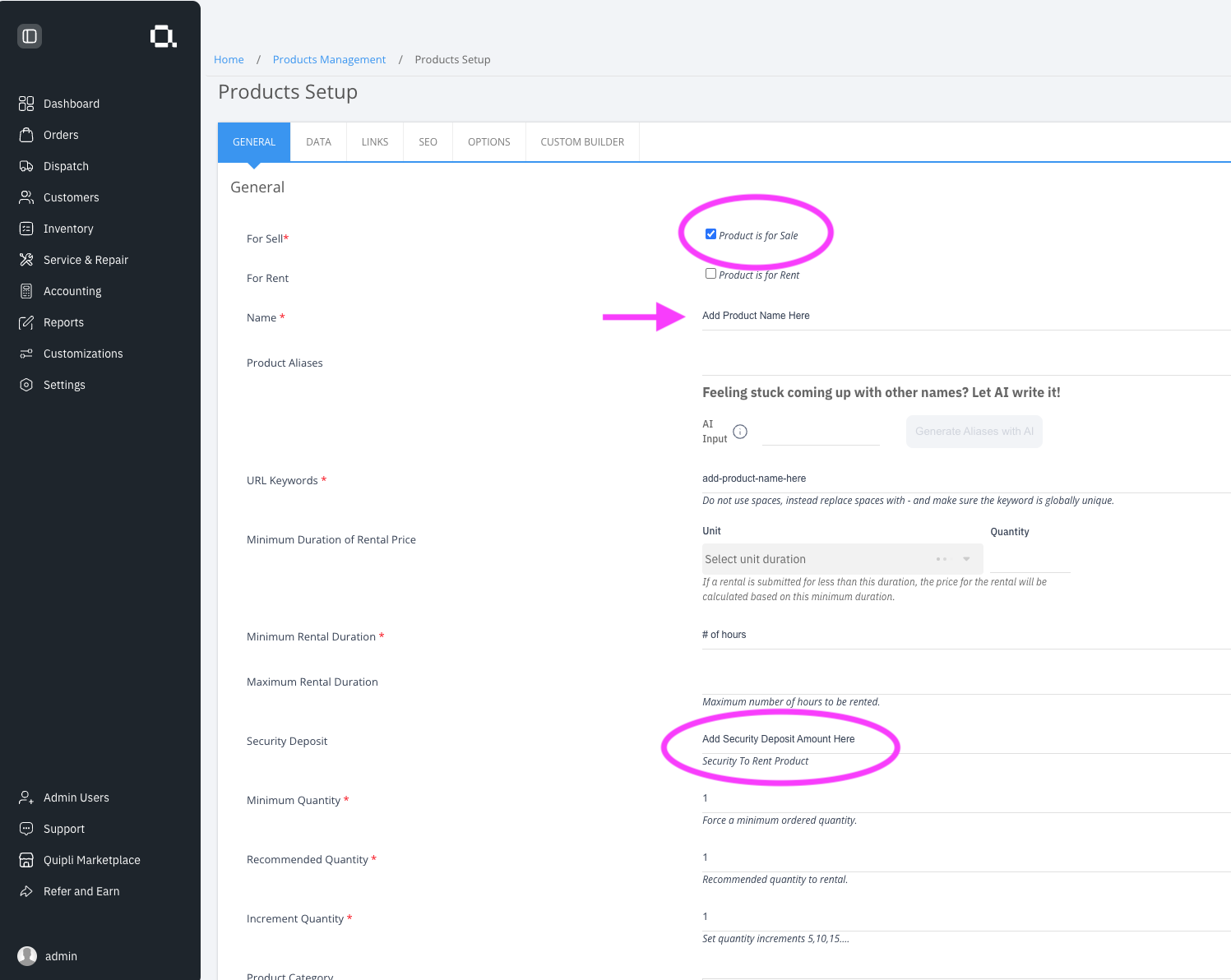 How to Create/Add a Product for Sale – Quipli