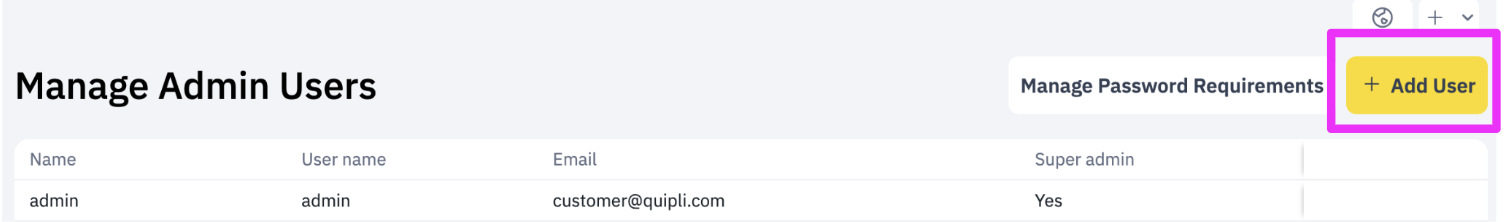 How to Add an Admin User – Quipli