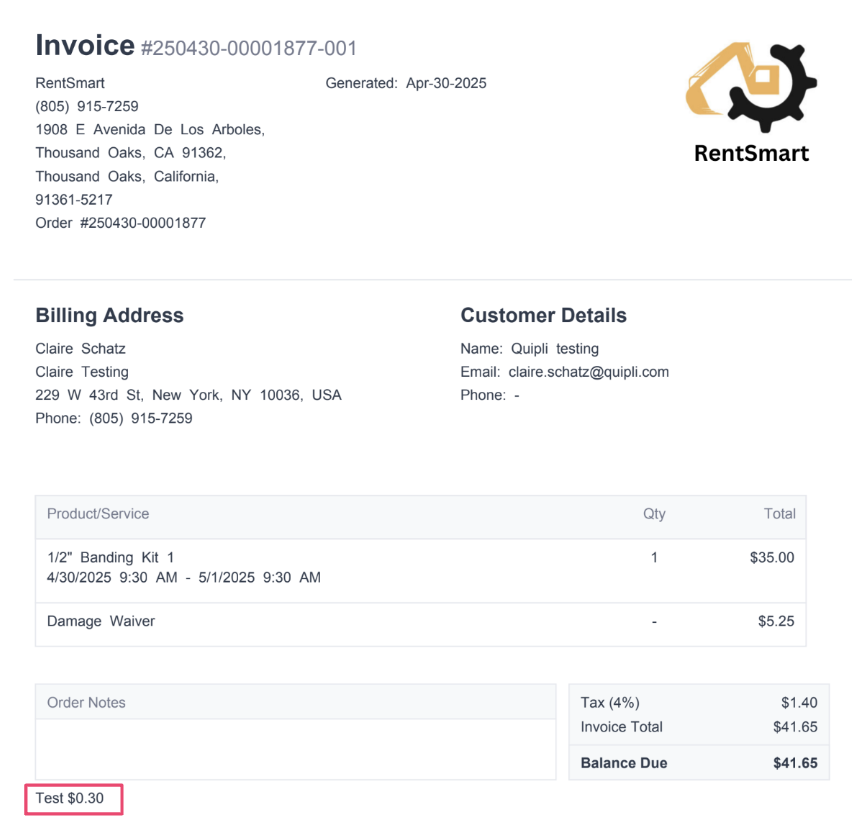 Customize credit card verbiage on contracts and invoices – Quipli